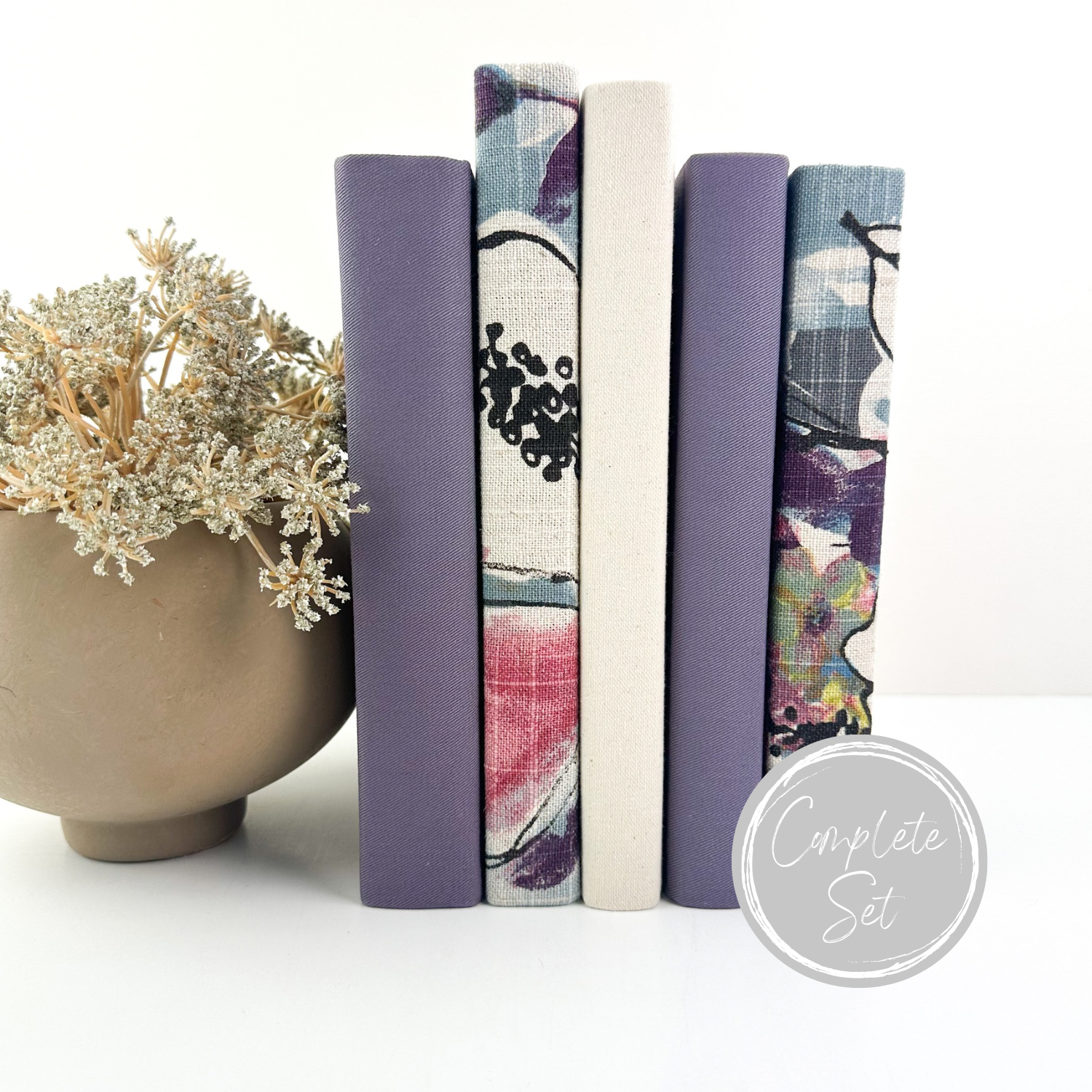 Purple Fabric Covered Book Set – Elements