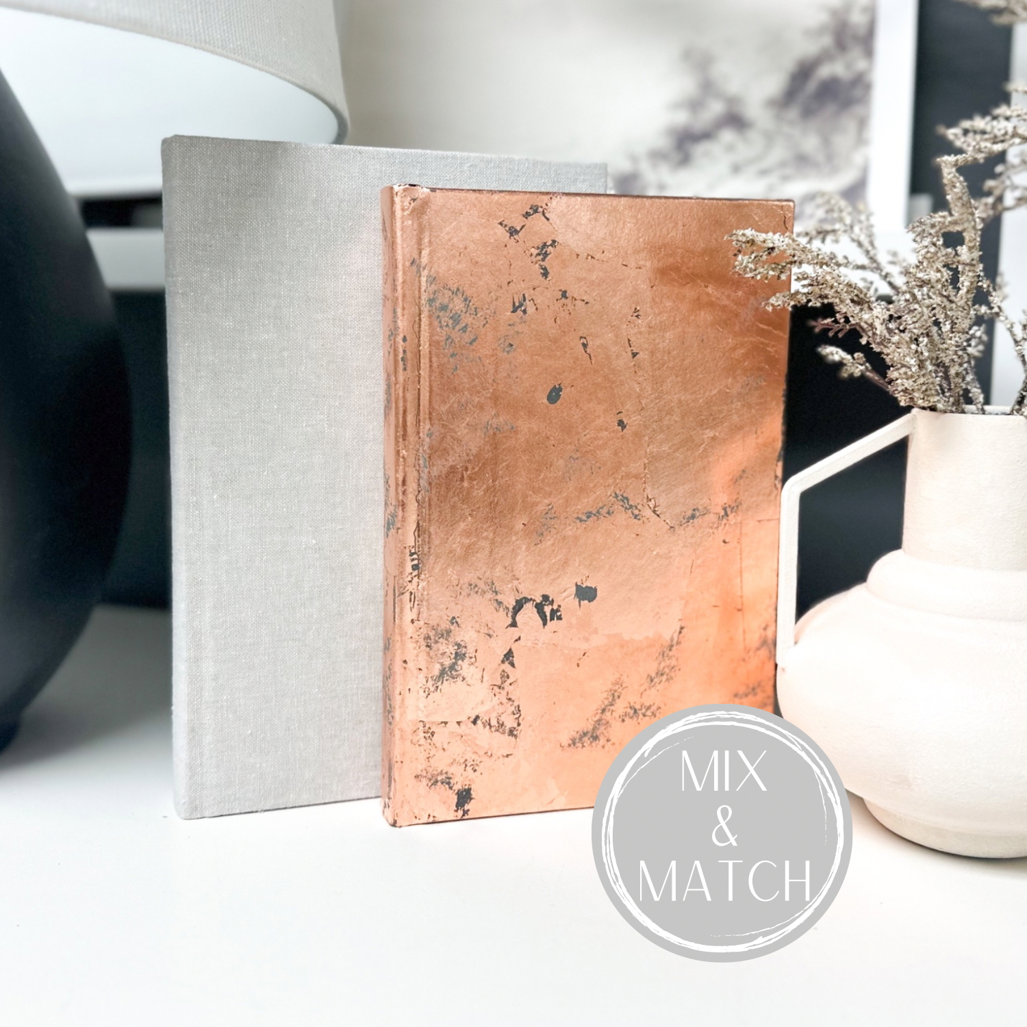 Gold Leaf Books for Shelf Decor – Elements