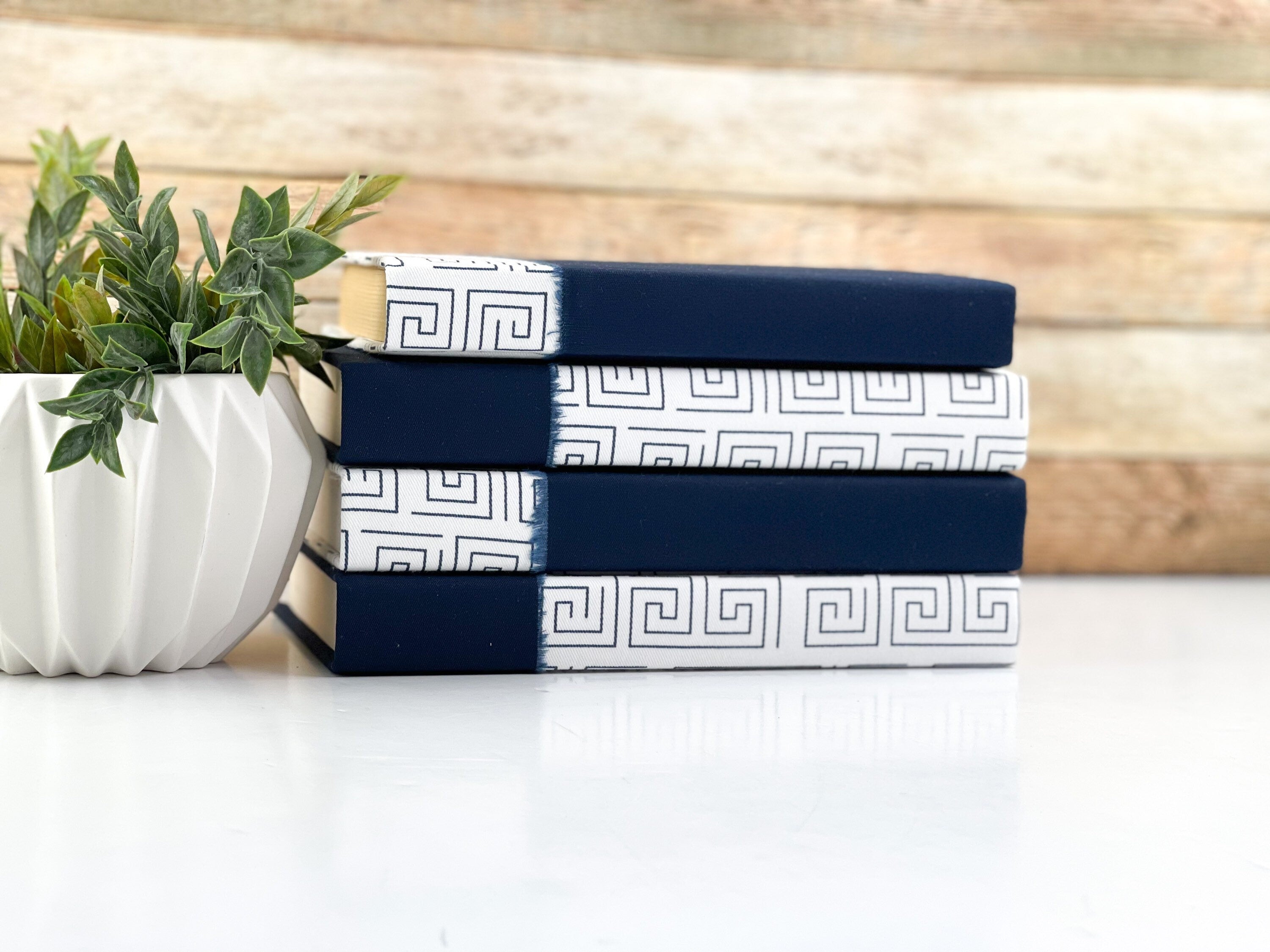 Navy Blue Fabric Covered Books – Elements