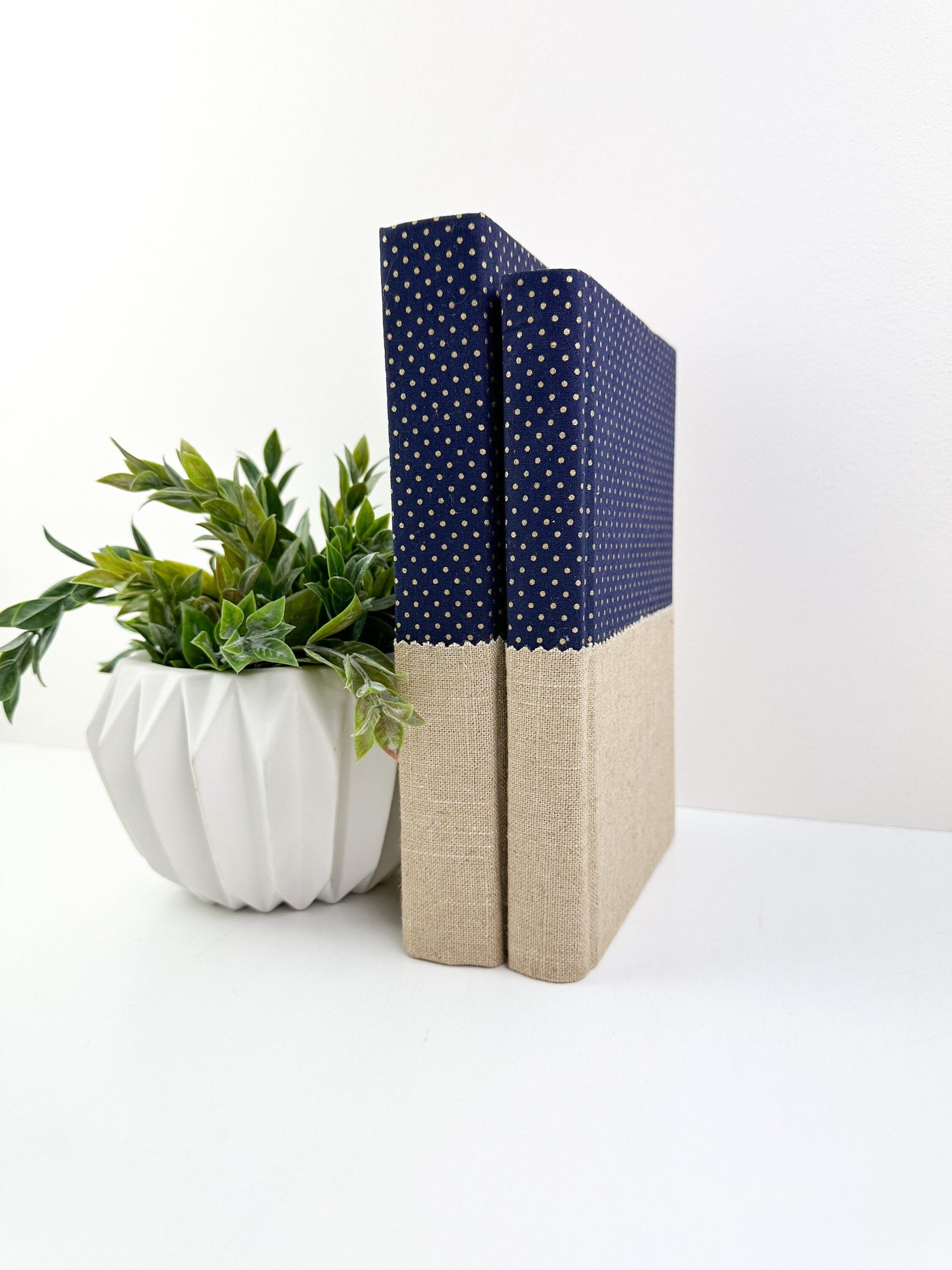 Fabric Wrapped Books for Shelf Decor (Set of Two) – Elements