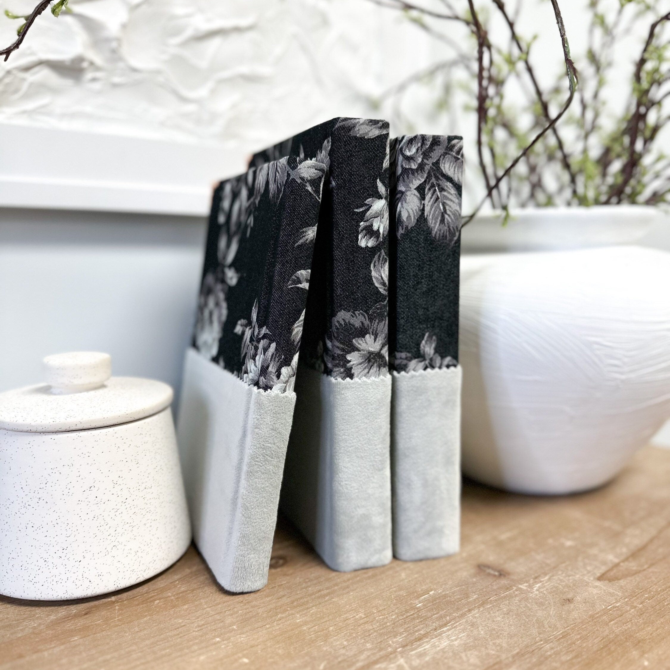 Linen Covered Books for Shelf Decor – Elements