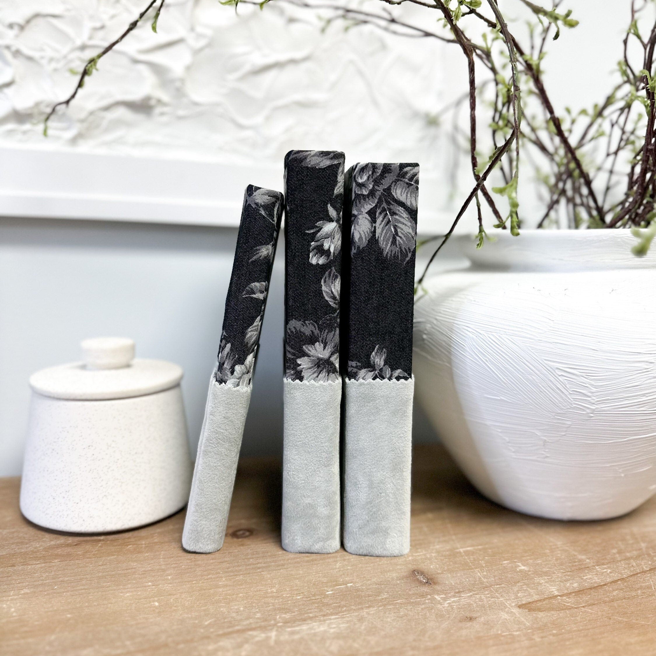 Linen Covered Books for Shelf Decor – Elements