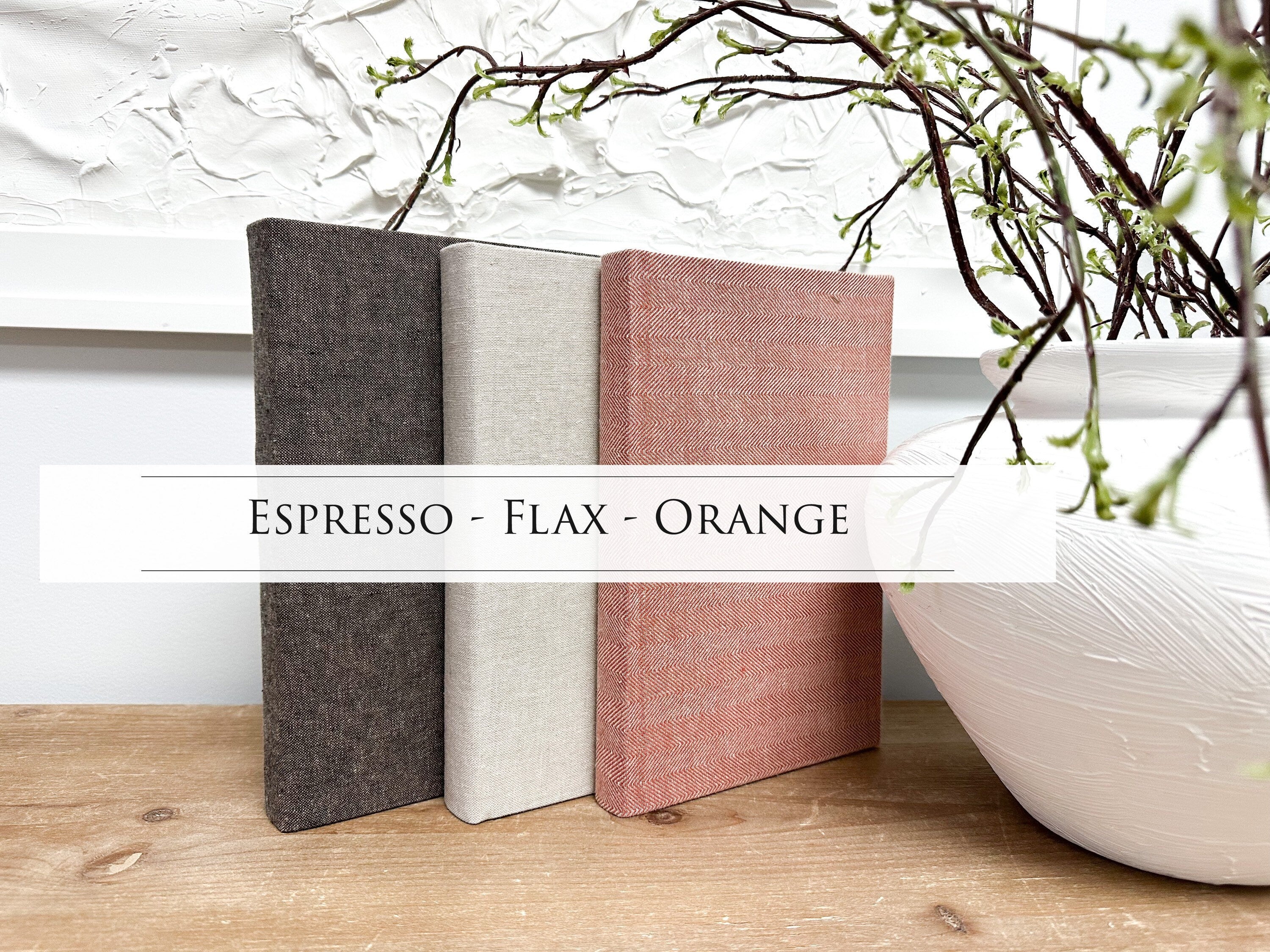 Linen Covered Books for Bookshelf Decor – Elements