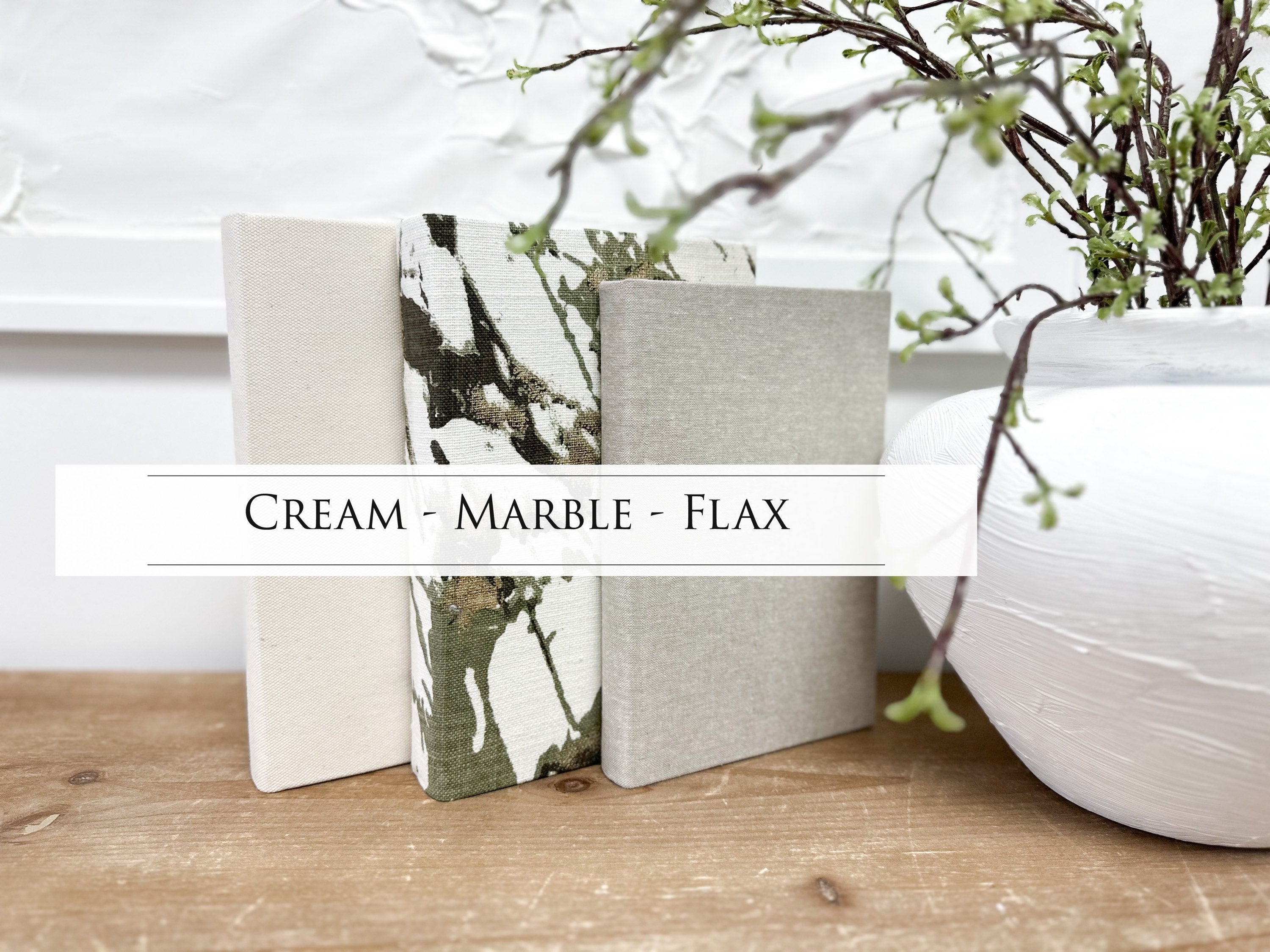 Fabric Wrapped Books for Shelf Decor – Elements