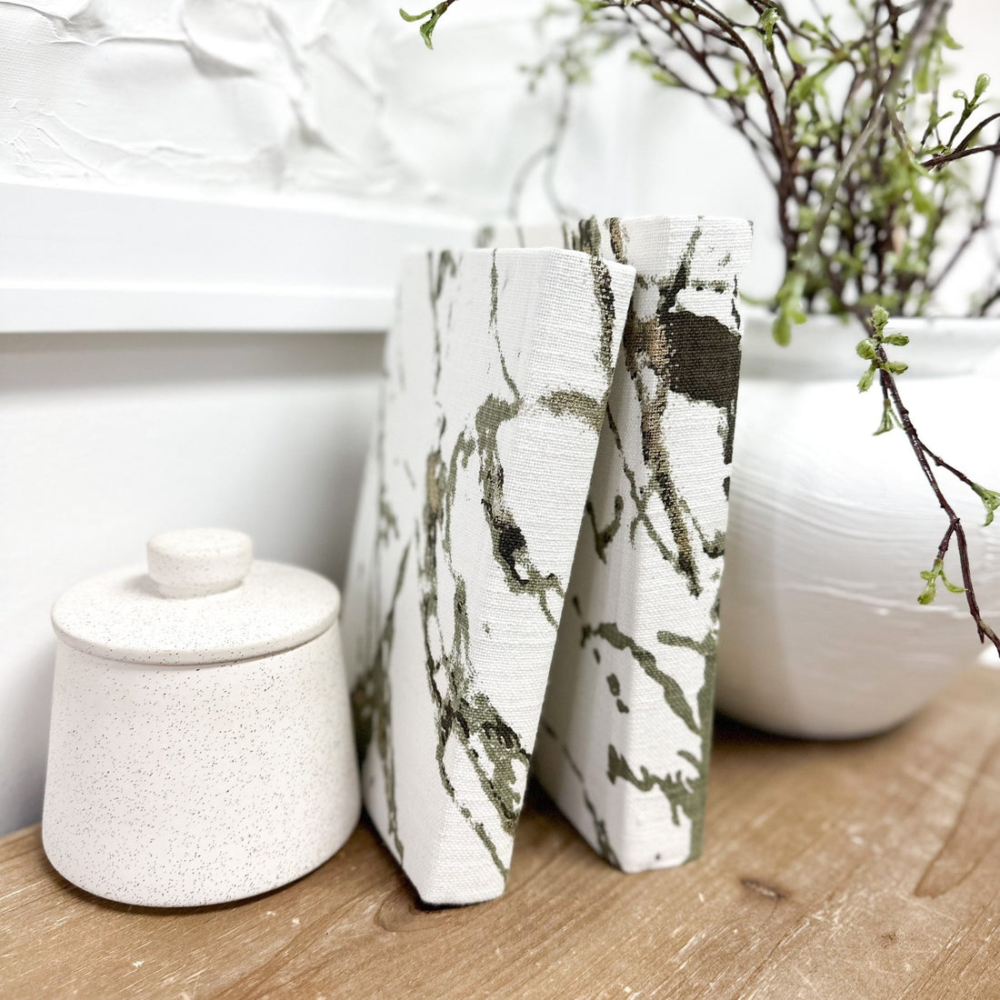 Fabric Wrapped Books for Shelf Decor – Elements