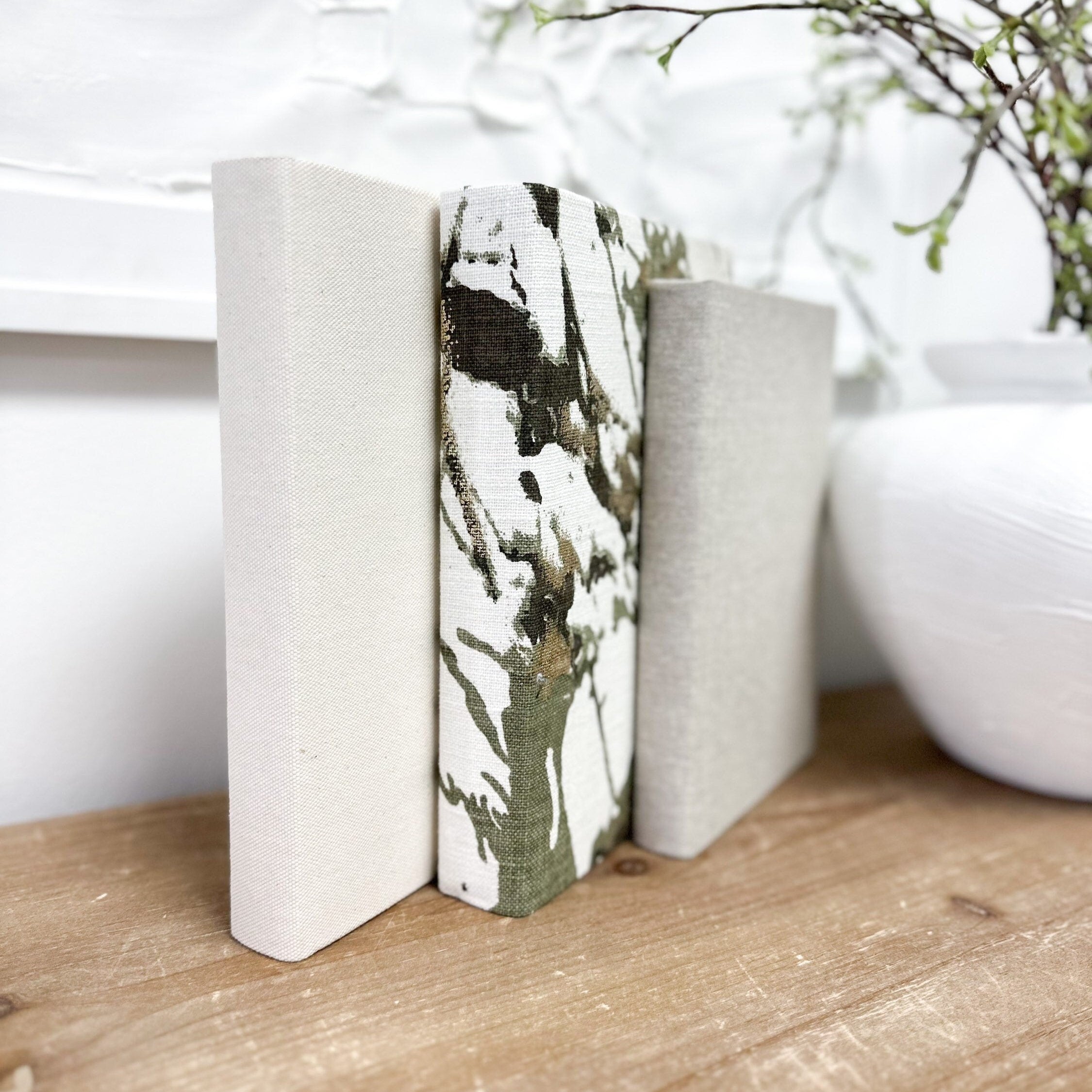 Fabric Wrapped Books for Shelf Decor – Elements