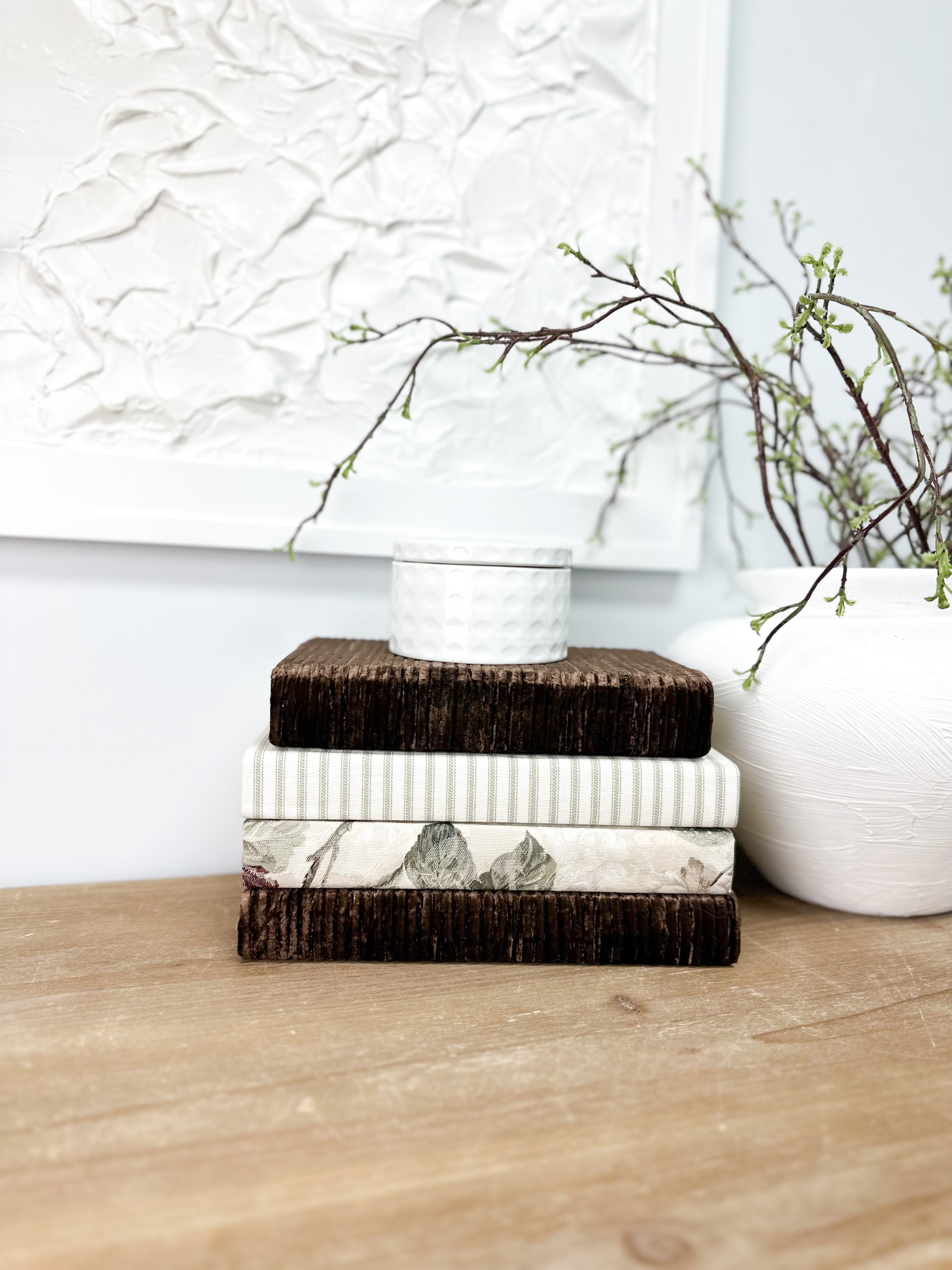 Brown Linen Covered Books – Elements