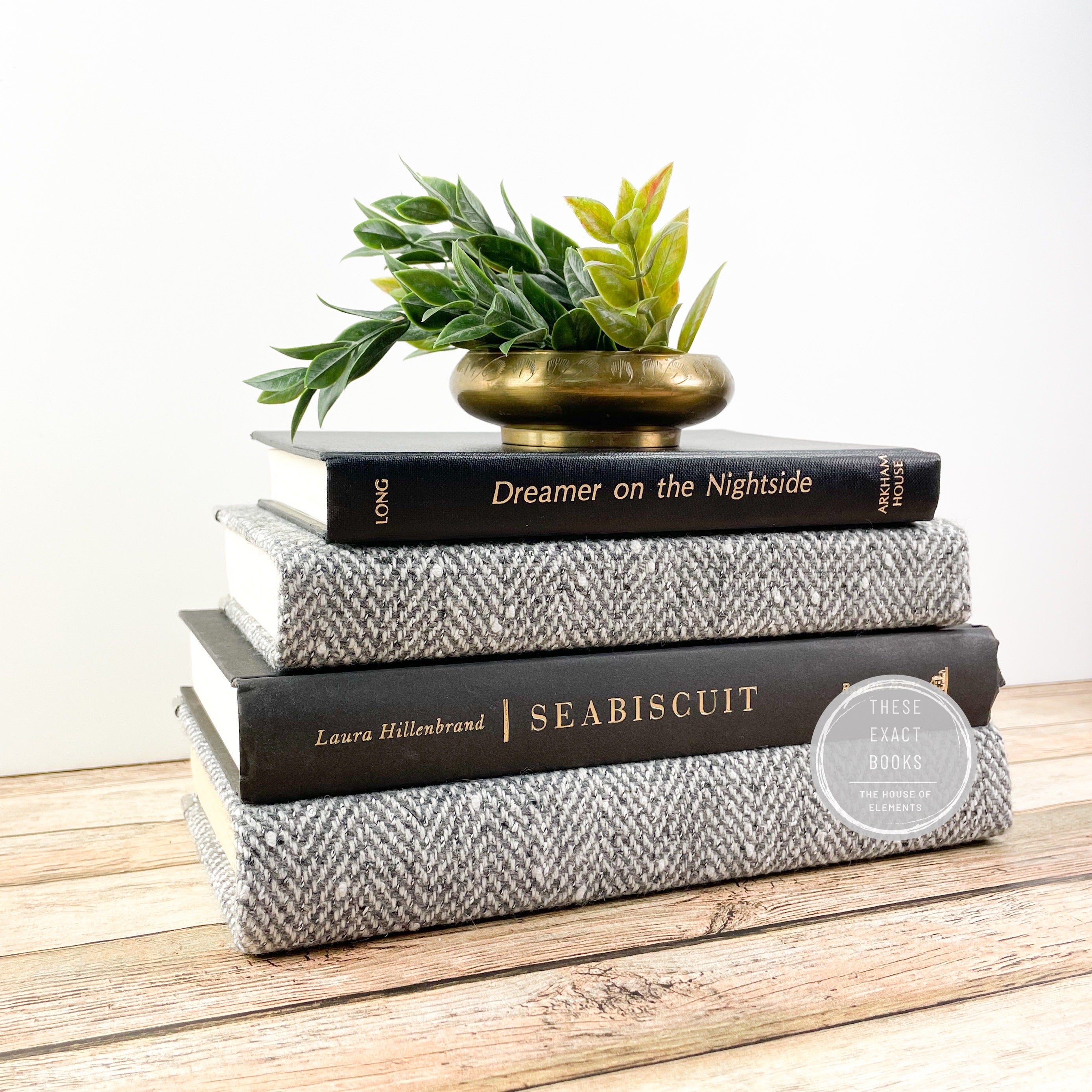 Classic Black and Gray Decorative Book Set – Elements