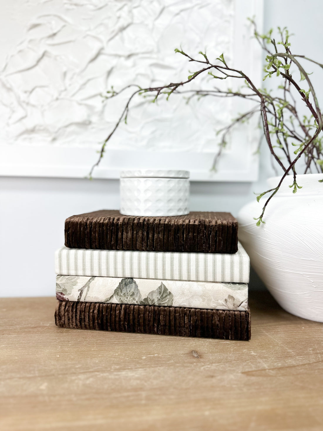 Brown Linen Covered Books – Elements