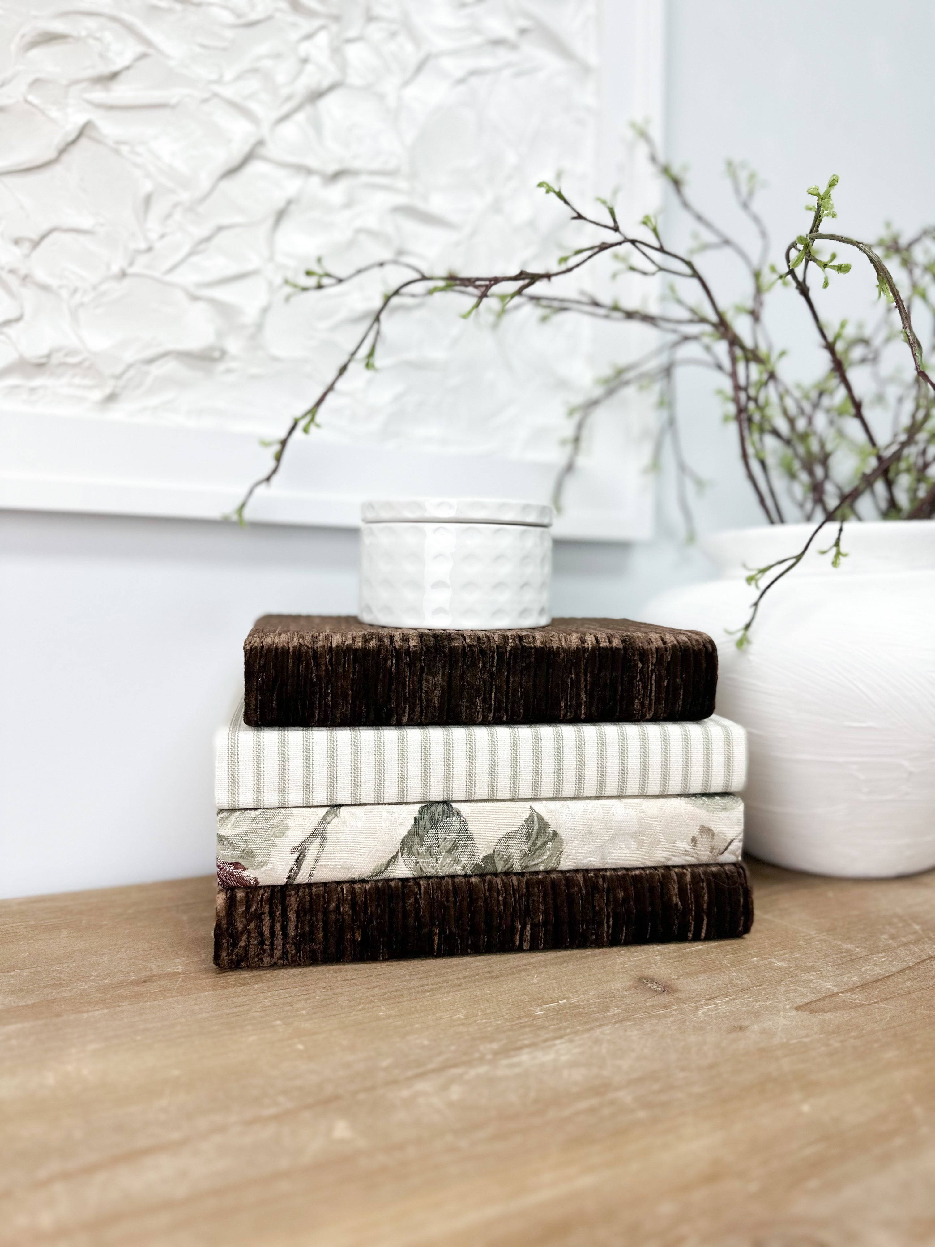 Brown Linen Covered Books – Elements